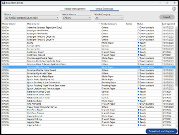 Downloading Epson Media Settings